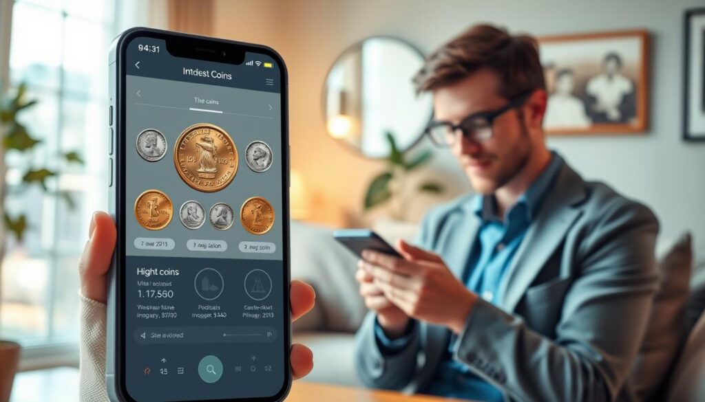 A detailed illustration of a modern digital app interface designed for ...